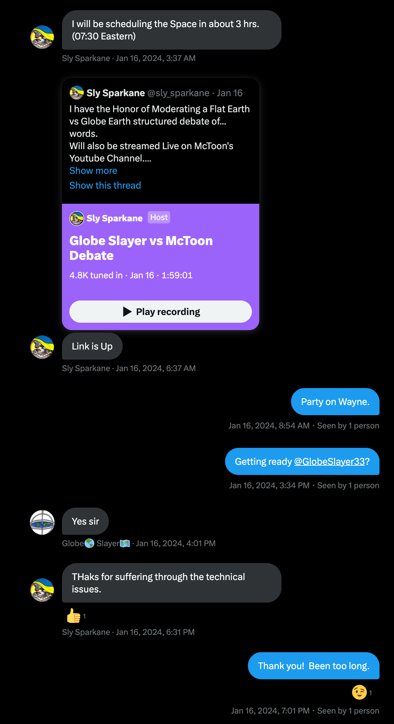 Globeslayer debate transcript | MCToon